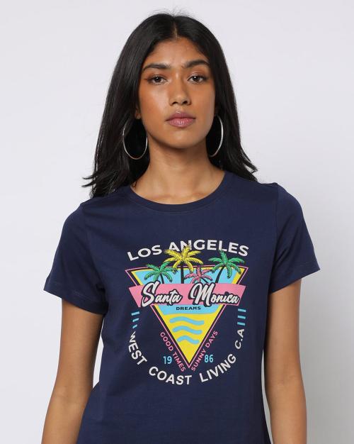 Buy Graphic Print Crew-Neck T-shirt Online at Best Prices in India ...