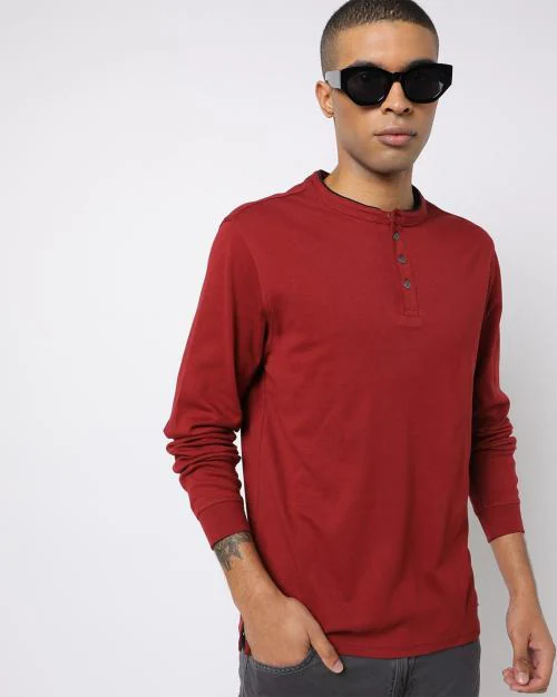 Buy Slim Fit Henley T-shirt Online at Best Prices in India - JioMart.
