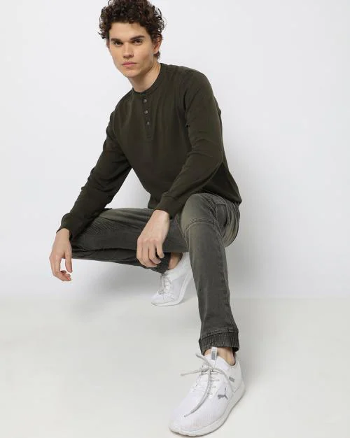 Buy Slim Fit Henley T-shirt Online at Best Prices in India - JioMart.