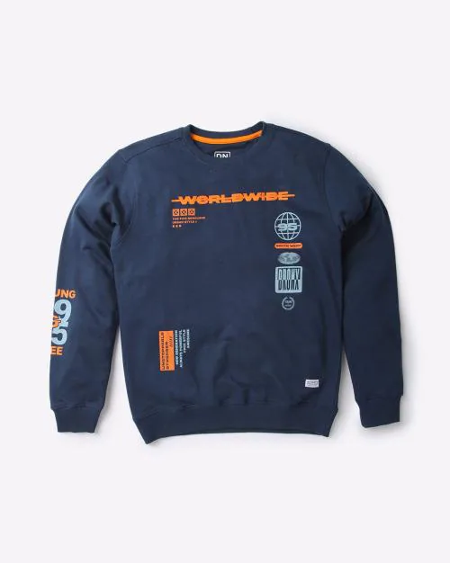 Buy Typographic Print Round-Neck Sweatshirt Online at Best Prices in ...