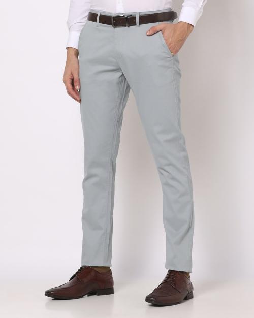 Buy Slim Fit Flat-Front Trousers Online at Best Prices in India - JioMart.