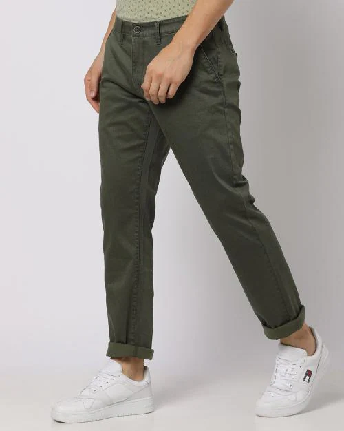 Buy Slim Fit Flat-Front Trousers Online at Best Prices in India - JioMart.