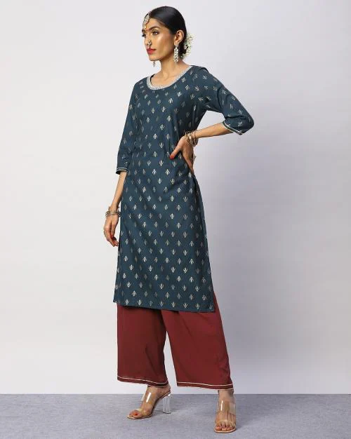Buy Printed Straight Kurta Suit Set Online at Best Prices in India ...