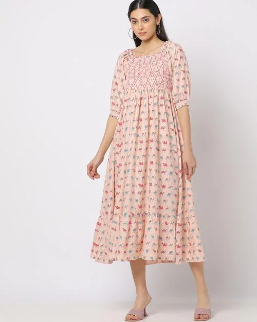 Buy Printed A-Line Dress Online at Best Prices in India - JioMart.