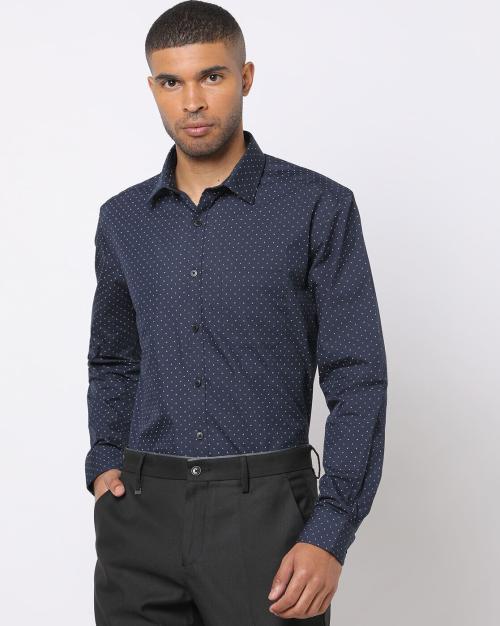 Buy Men Micro Print Slim Fit Shirt Online at Best Prices in India ...