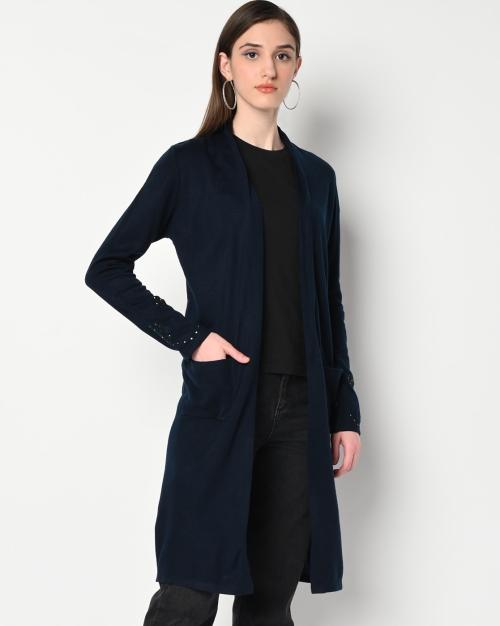 Buy Open-Front Longline Shrug with Patch Pockets Online at Best Prices in India - JioMart.