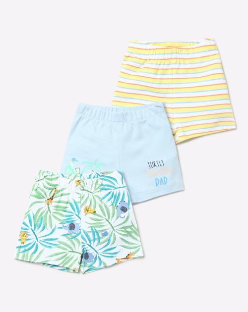 Buy Pack of 3 Graphic Print Shorts Online at Best Prices in India ...
