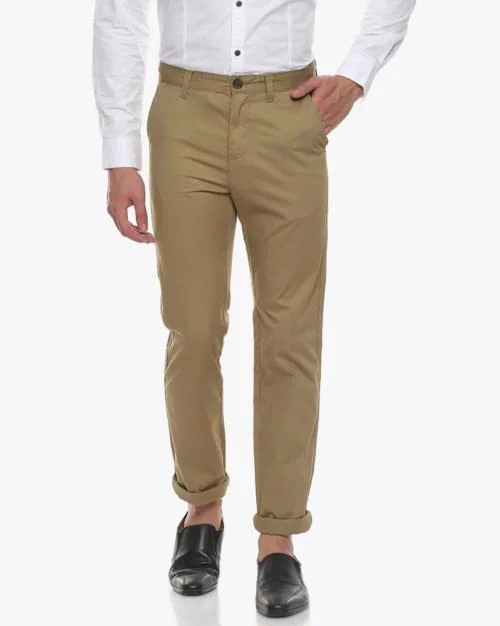 Buy Flat-Front Chinos with Insert Pockets Online at Best Prices in ...