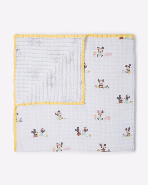 Buy Mickey & Minnie Playdate Muslin Blanket by Mila Baby Online at Best ...