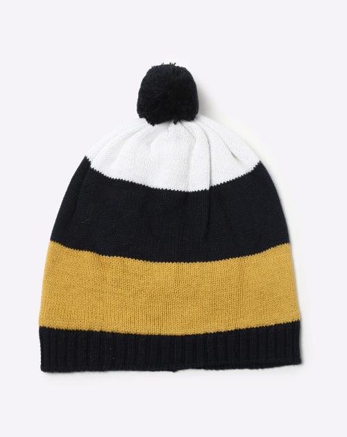 Buy Striped Winter Cap with Pom-Pom Online at Best Prices in India ...