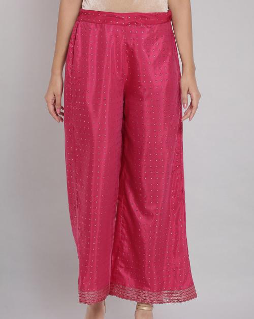 Buy W Solid Pink Parallel Pants Online at Best Prices in India - JioMart.