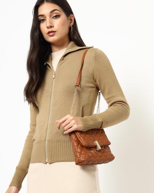 Buy Zip-Front Cardigan with Insert Pocket Online at Best Prices in ...