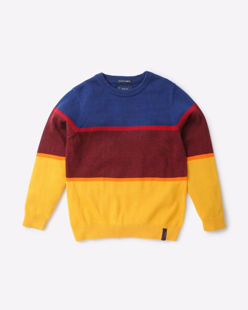 Buy Colourblock Crew-Neck Sweater Online at Best Prices in India - JioMart.