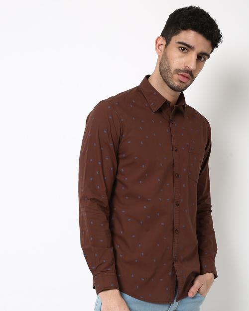 Buy Micro Print Shirt with Patch Pocket Online at Best Prices in India ...