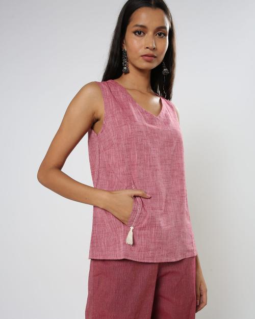 Buy Heathered Top with Insert Pocket Online at Best Prices in India ...