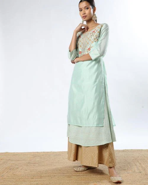 Buy Layered Kurta with Back Tie-Up Online at Best Prices in India ...