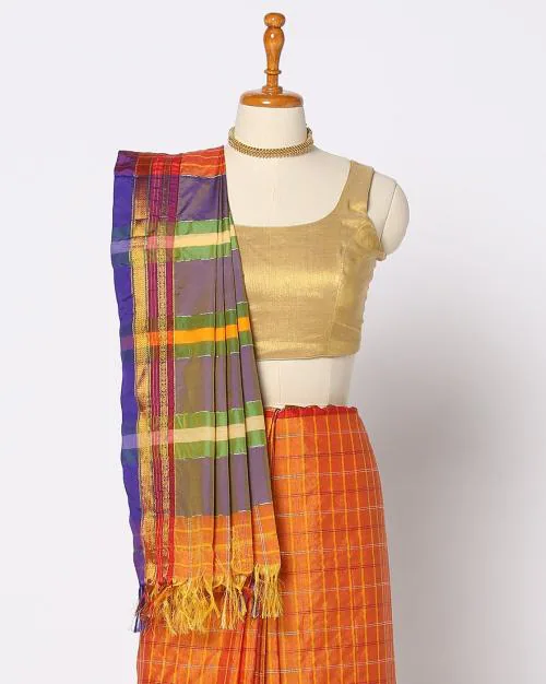 Buy Women Checked Jacquard Saree Online at Best Prices in India - JioMart.