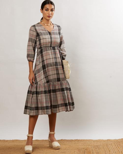 Buy Women Checked A-Line Dress Online at Best Prices in India - JioMart.