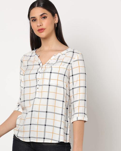 Checked Top with Button Closure - JioMart