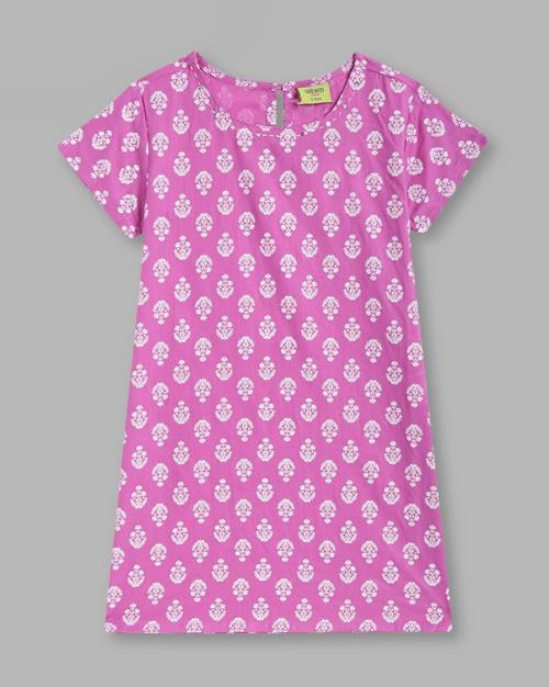 Buy Floral Print Round-Neck A-Line Kutri Online at Best Prices in India ...