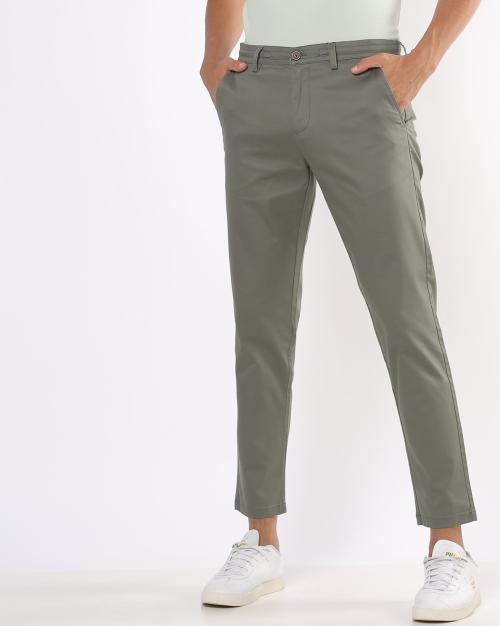 Buy Slim Fit Flat-Front Trousers Online at Best Prices in India - JioMart.