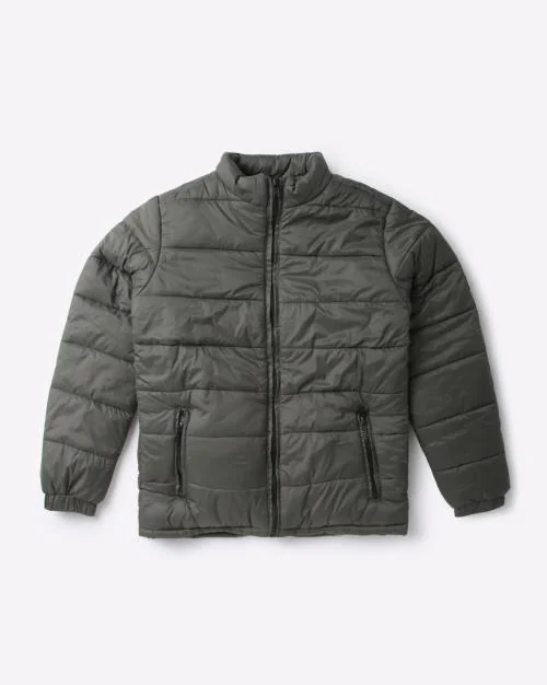 Buy Quilted Zip-Front Puffer Jacket Online at Best Prices in India ...