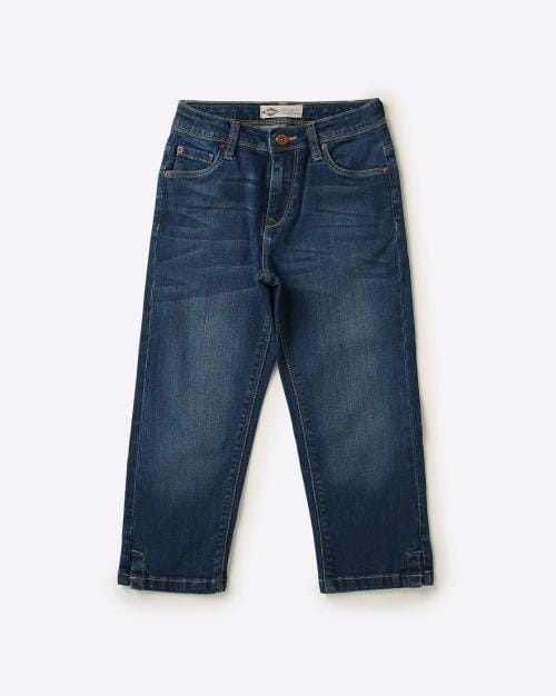 Buy Lightly Washed Slim Fit Capris Online at Best Prices in India ...