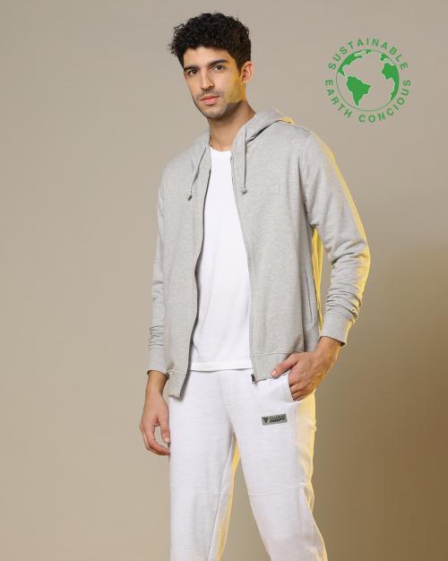 Zip-Front Hoodie with Insert Pockets - JioMart