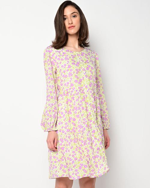 Buy Grima Floral Print Tiered Dress Online at Best Prices in India ...