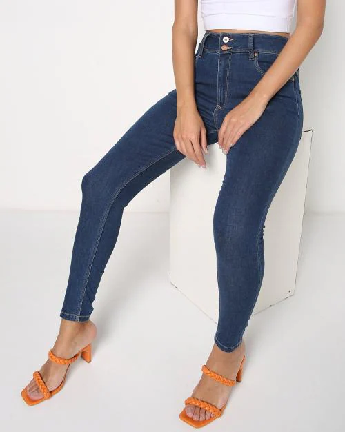 Buy Women High-Rise Slim Fit Jeans Online at Best Prices in India ...