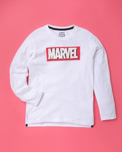Buy Marvel Print Round-Neck T-Shirt Online at Best Prices in India ...