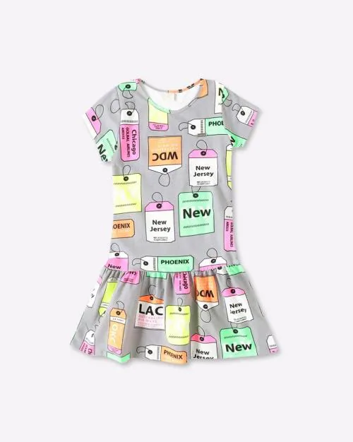 Buy Typographic Print Fit & Flare Dress Online at Best Prices in India ...