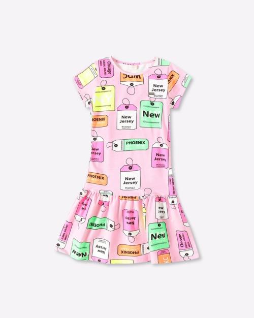 Buy Typographic Print Fit & Flare Dress Online at Best Prices in India ...