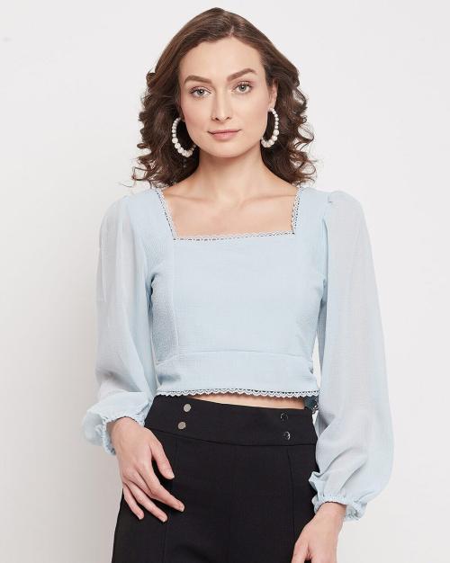 Buy Crop Square-Neck Top Online at Best Prices in India - JioMart.