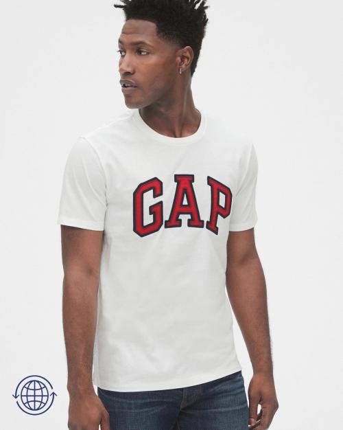 Buy Regular Fit Arch Logo Embroidered Crew-Neck T-Shirt Online at Best ...