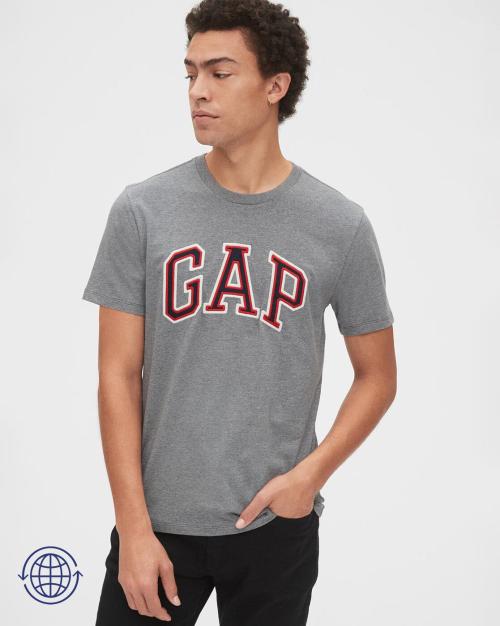 Buy Regular Fit Arch Logo Embroidered Crew-Neck T-Shirt Online at Best ...