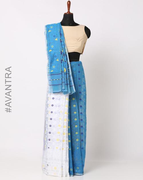 Buy Floral Pattern Woven Jamdani Saree Online at Best Prices in India ...