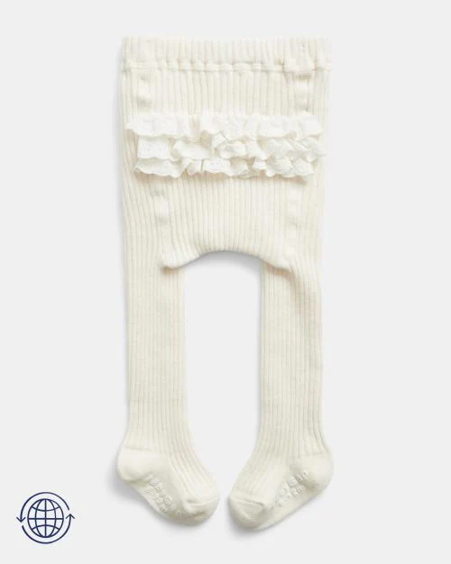 Buy Ribbed Tights with Ruffled Accent Online at Best Prices in India ...