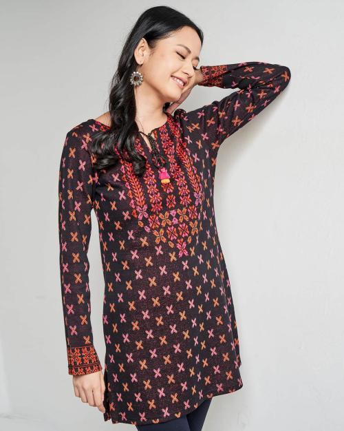 Buy Geometric Print Straight Tunic Online at Best Prices in India ...