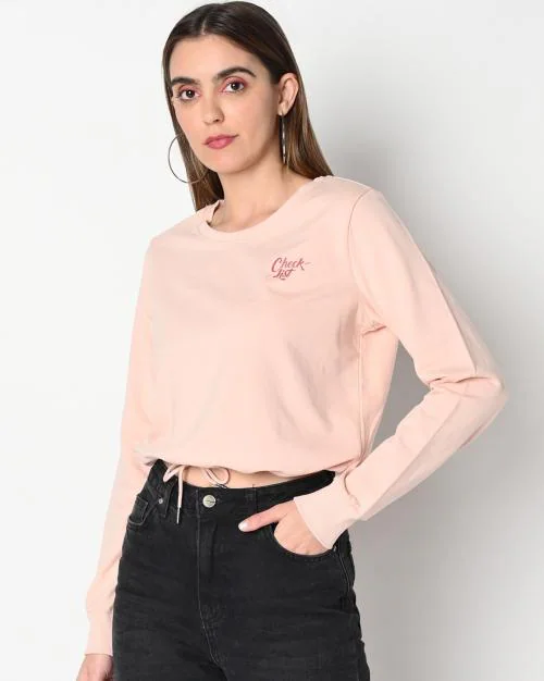 Buy Sweatshirt with Drawstring Hem Online at Best Prices in India ...