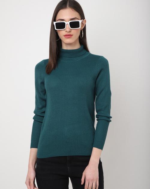 Buy Ribbed Turtleneck Pullover Online at Best Prices in India - JioMart.