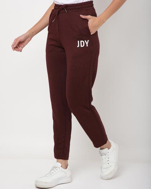 Buy Brand Print Track Pants with Drawstring Fastening Online at Best ...