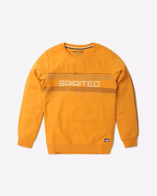 Buy Typographic Print Crew-Neck Sweatshirt Online at Best Prices in ...