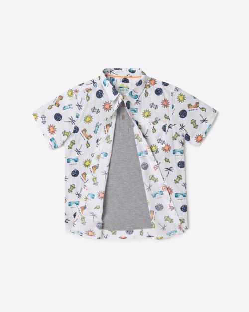 Buy Printed Twofer Shirt with Patch Pocket Online at Best Prices in ...