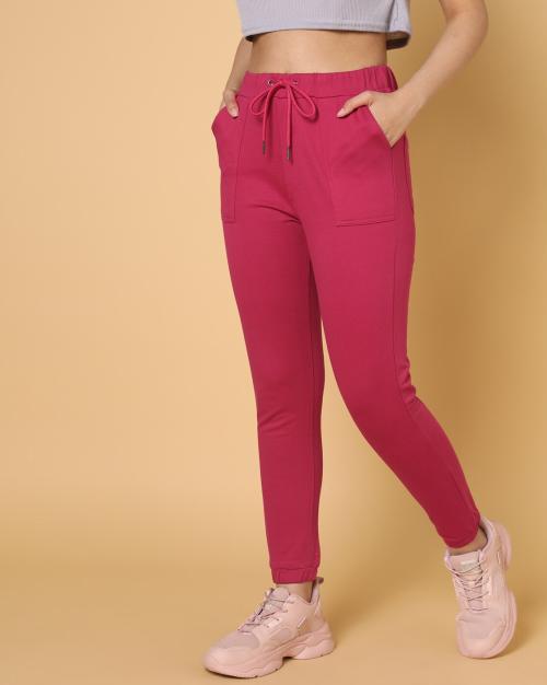 Buy Women High-Rise Joggers with Drawstring Fastening Online at Best ...
