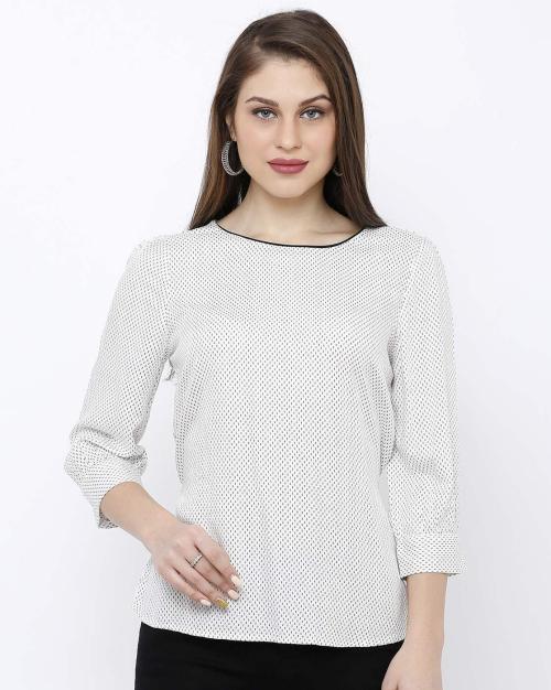 Buy Printed Regular Fit Round-Neck Top Online at Best Prices in India ...