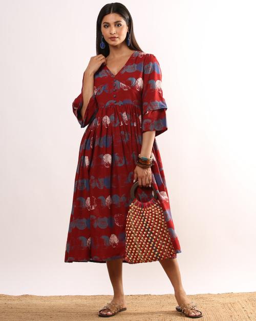 Buy Women Printed A-Line Dress Online at Best Prices in India - JioMart.