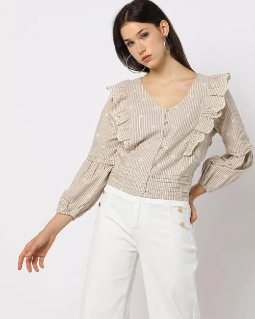 Buy Striped Top with Ruffles Online at Best Prices in India - JioMart.
