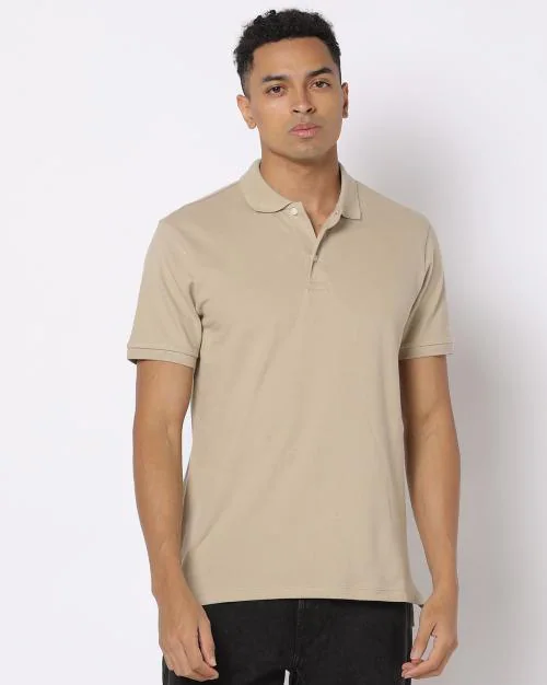 Buy Regular Fit Solid Polo T-Shirt Online at Best Prices in India ...