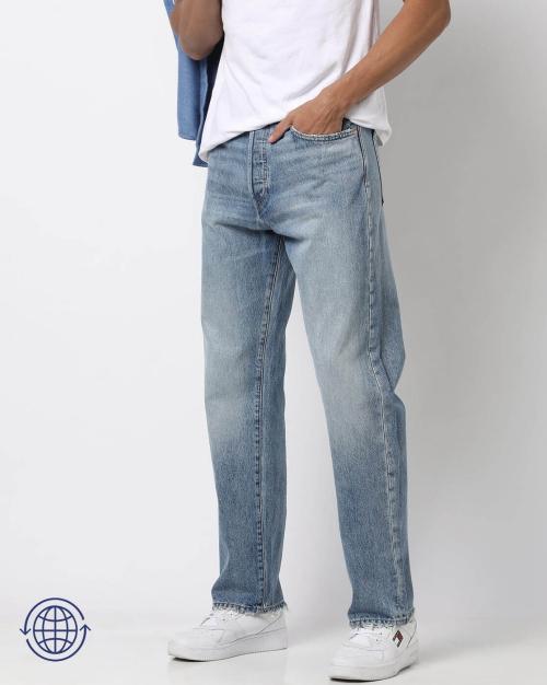 Buy Mid Rise Straight Fit Lightly Washed Jeans Online at Best Prices in ...